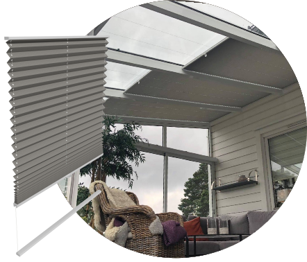 PREMIUM plisségardin for tak/verandavinduer - Sologtak